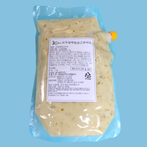 모두달매 청양고추마요소스 2KGX6봉지 BOX 청양마요 드레싱소스